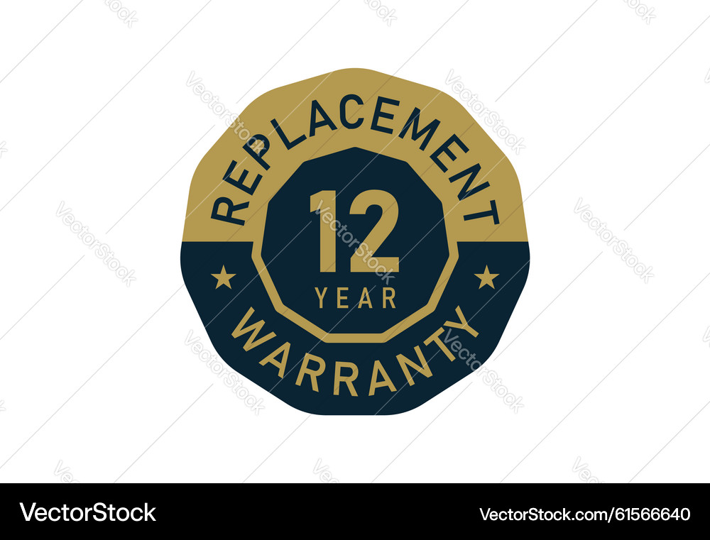 12 year replacement warranty – Royalty-Free Vector | VectorStock