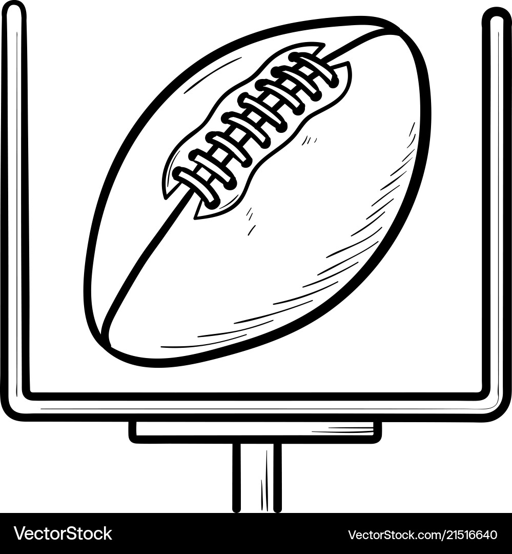 American Football Goal Post Doodle Royalty Free Vector Image