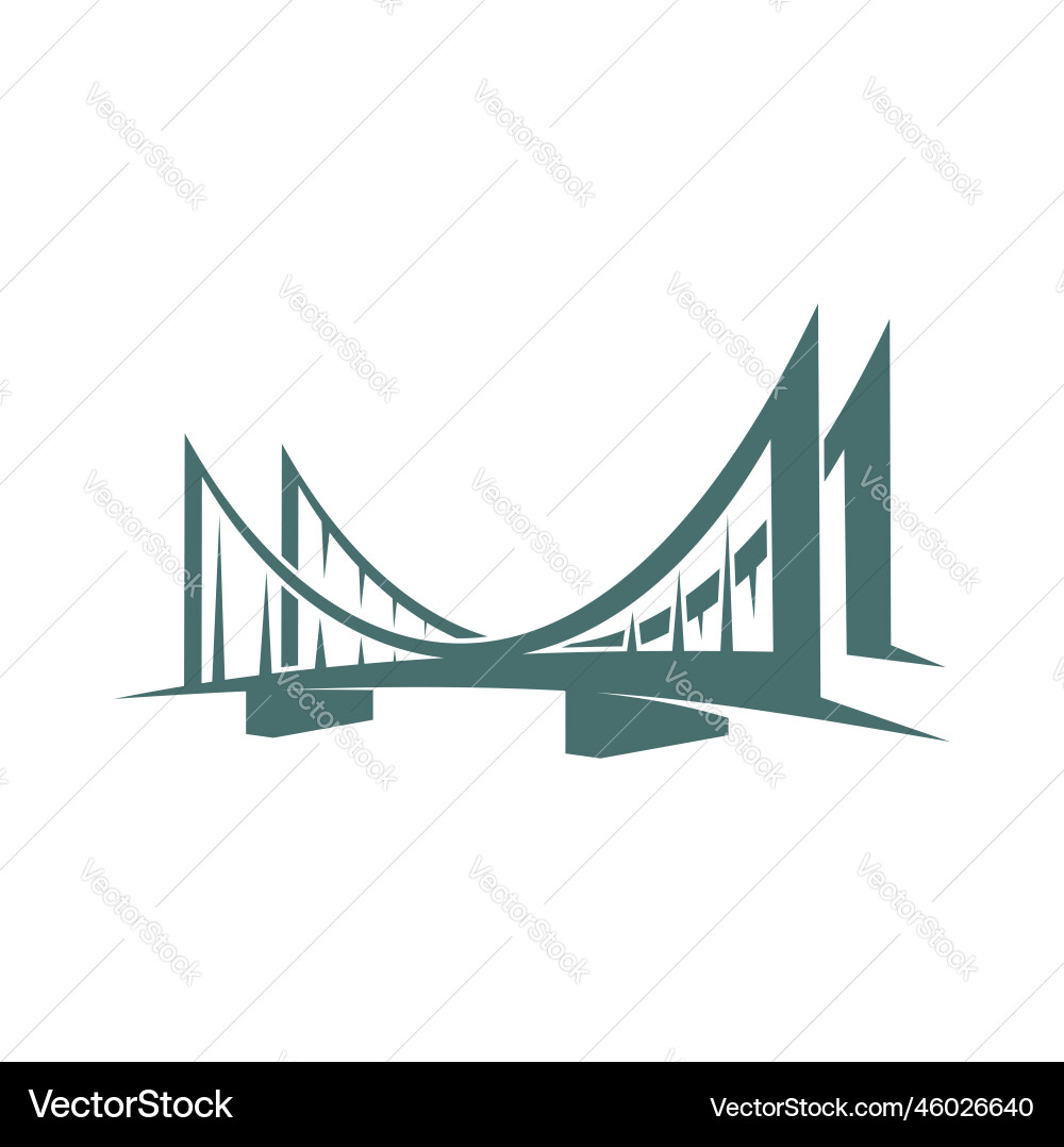 Bridge icon city construction industry symbol Vector Image