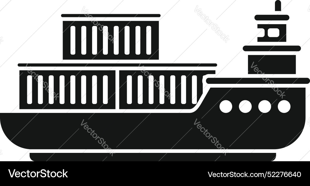 Cargo ship carrying freight containers over sea Vector Image