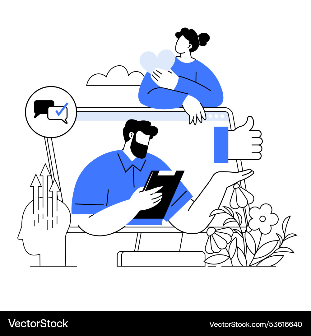 Collaboration and feedback in digital environment Vector Image