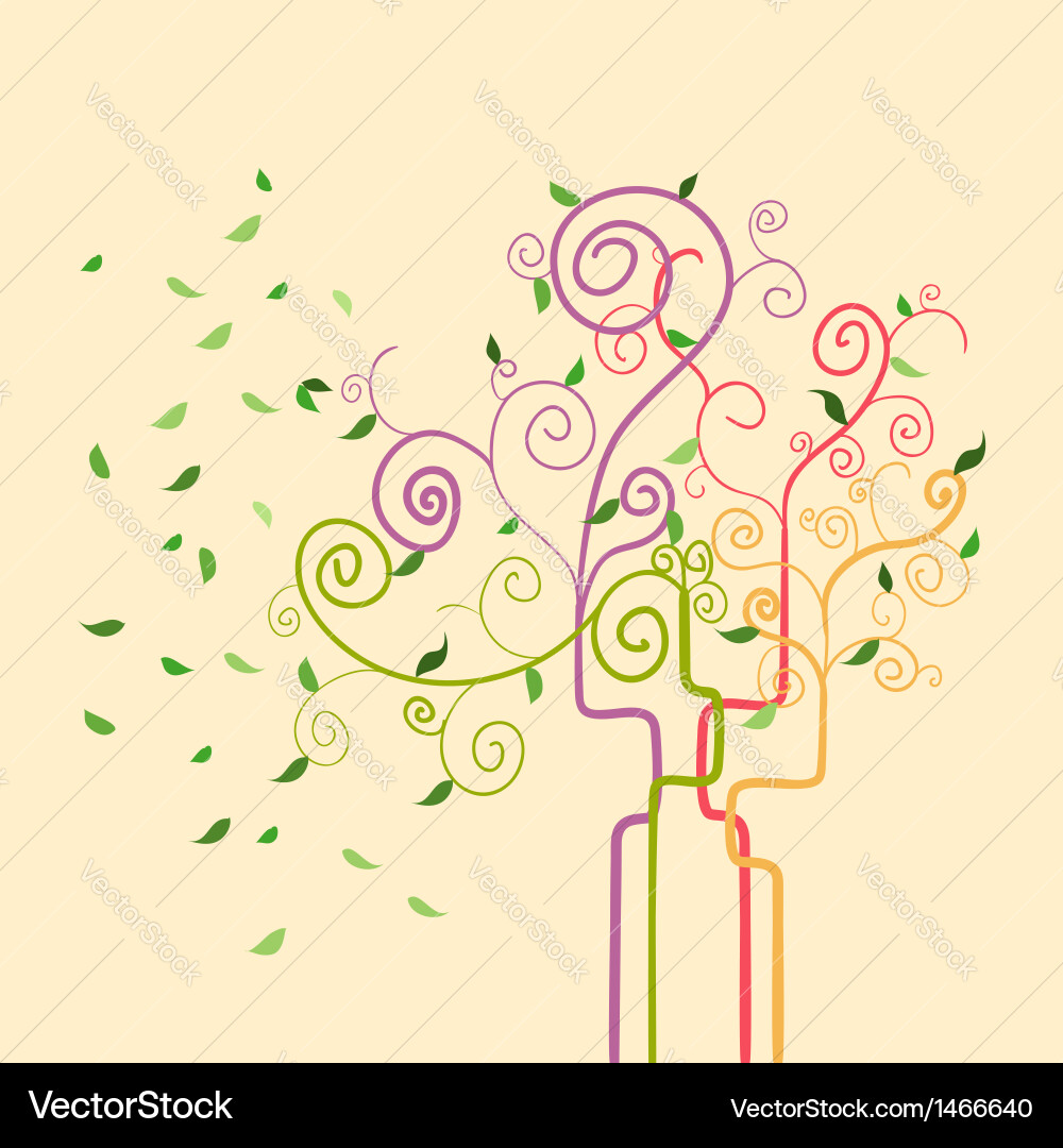 Colorful Spring Tree Swirl Royalty Free Vector Image