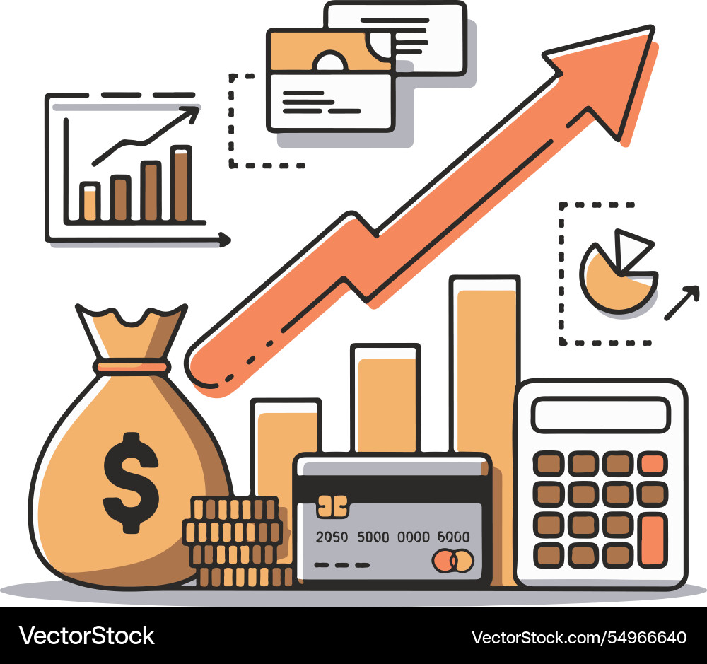 Financial infographic design featuring Royalty Free Vector