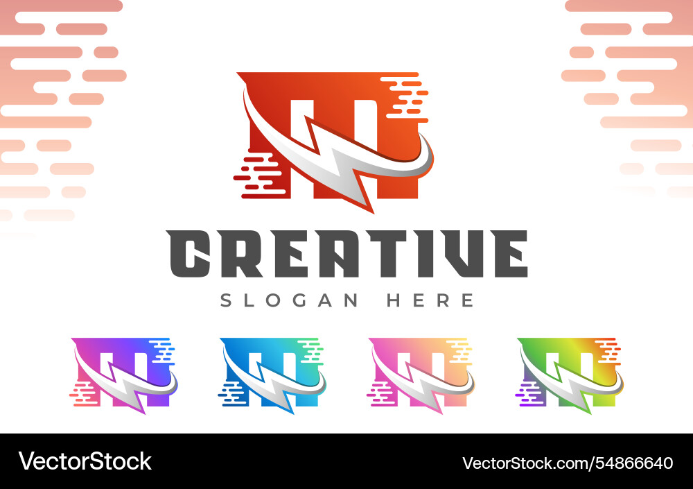 Letter m energy logo or electric Royalty Free Vector Image