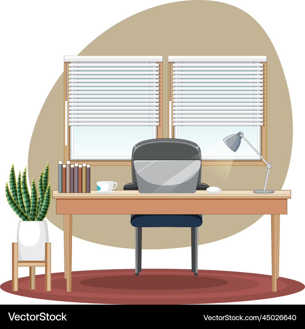 Office desk workplace design Royalty Free Vector Image