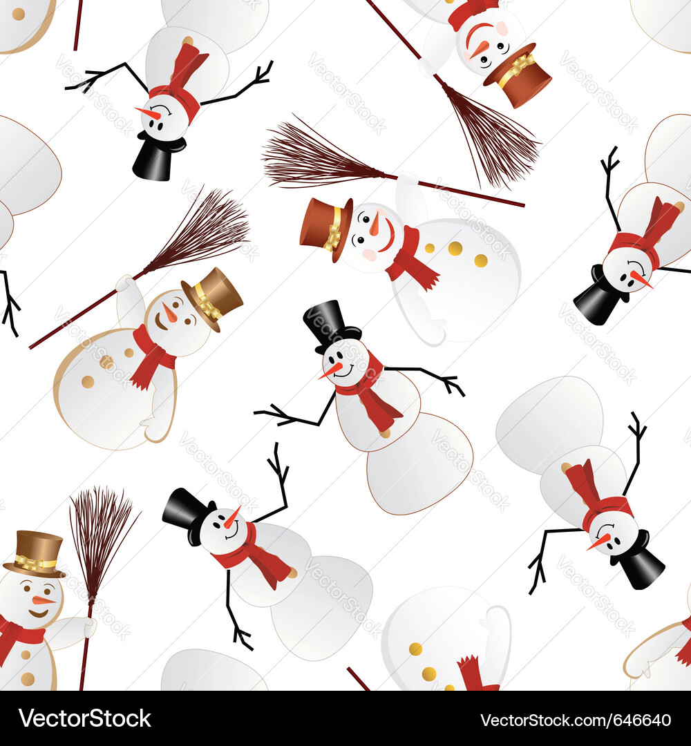 Snowman seamless pattern Royalty Free Vector Image