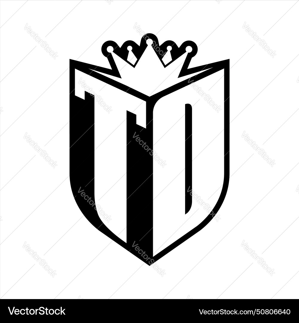 Td letter bold monogram with shield shape Vector Image