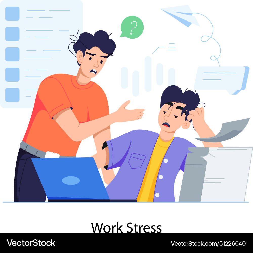 Work stress Royalty Free Vector Image - VectorStock