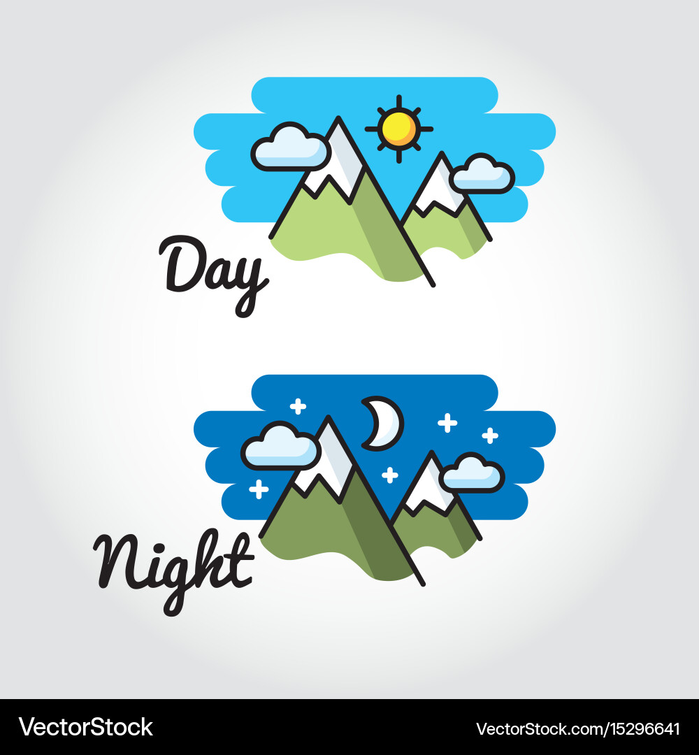 Day and night sun - moon symbol Royalty Free Vector Image