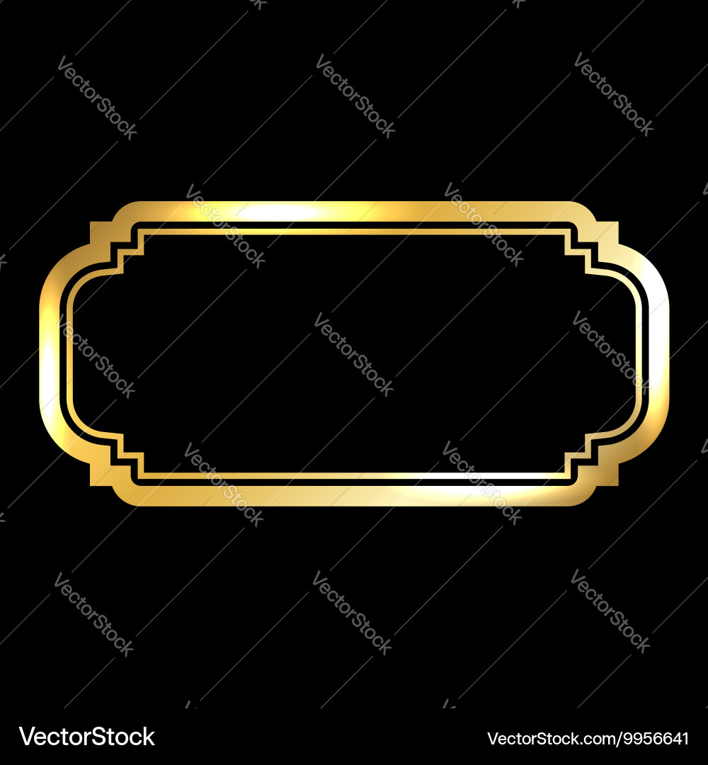Gold frame beautiful simple golden Royalty Free Vector Image