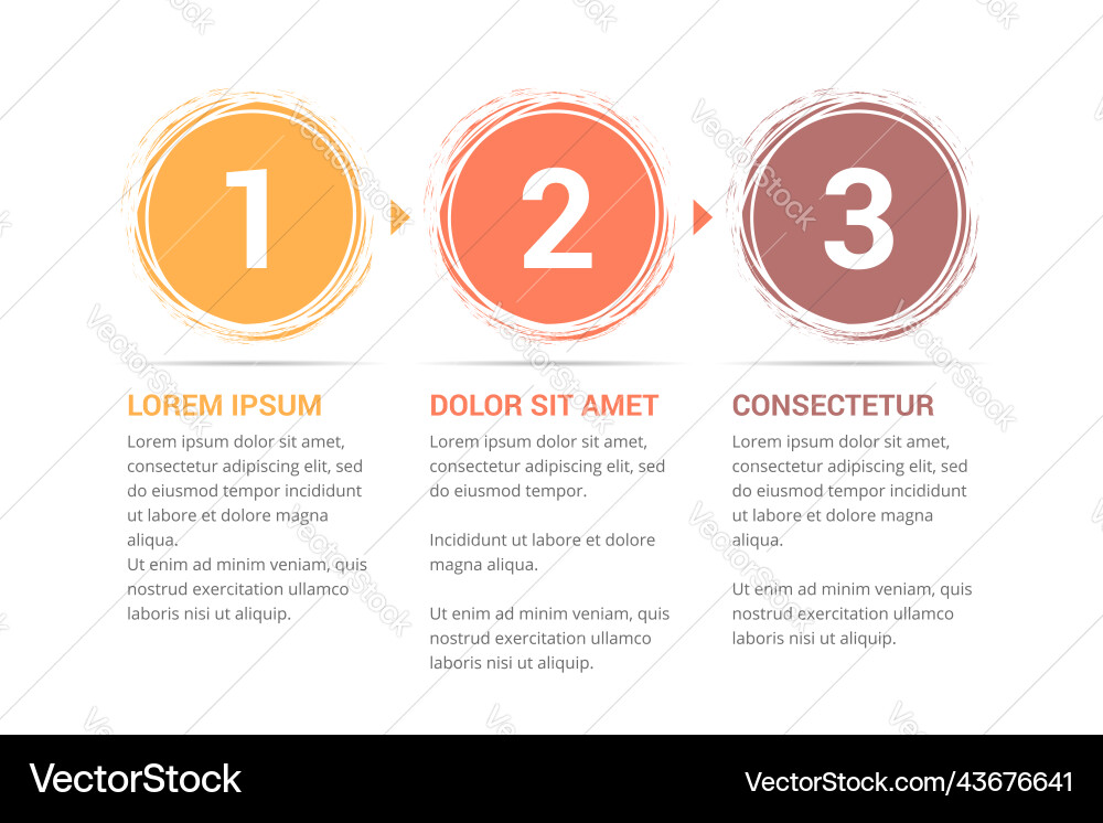 Infographic template with 3 steps Royalty Free Vector Image
