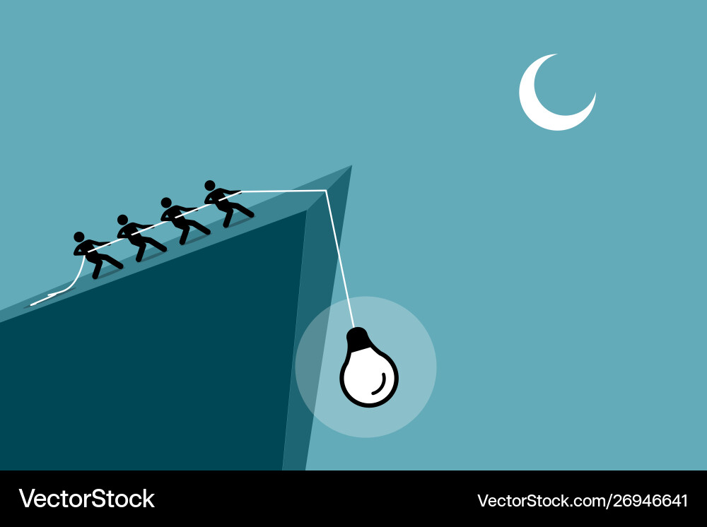 Teamwork: Lifting an Idea Royalty Free Vector Image