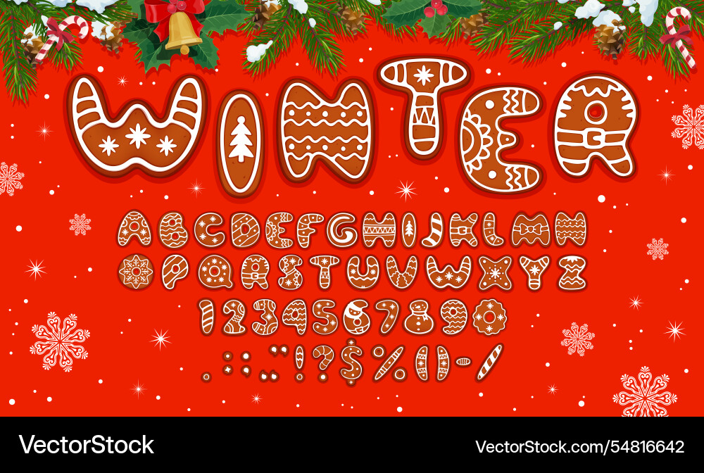 Christmas cookie font and gingerbread biscuit type