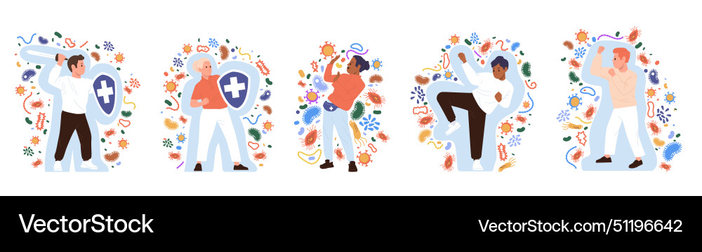 Diverse people cartoon characters fighting Vector Image