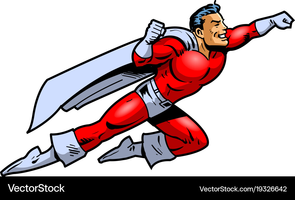 Flying superhero clipart Cartoon Lizenzfreies Vektorbild