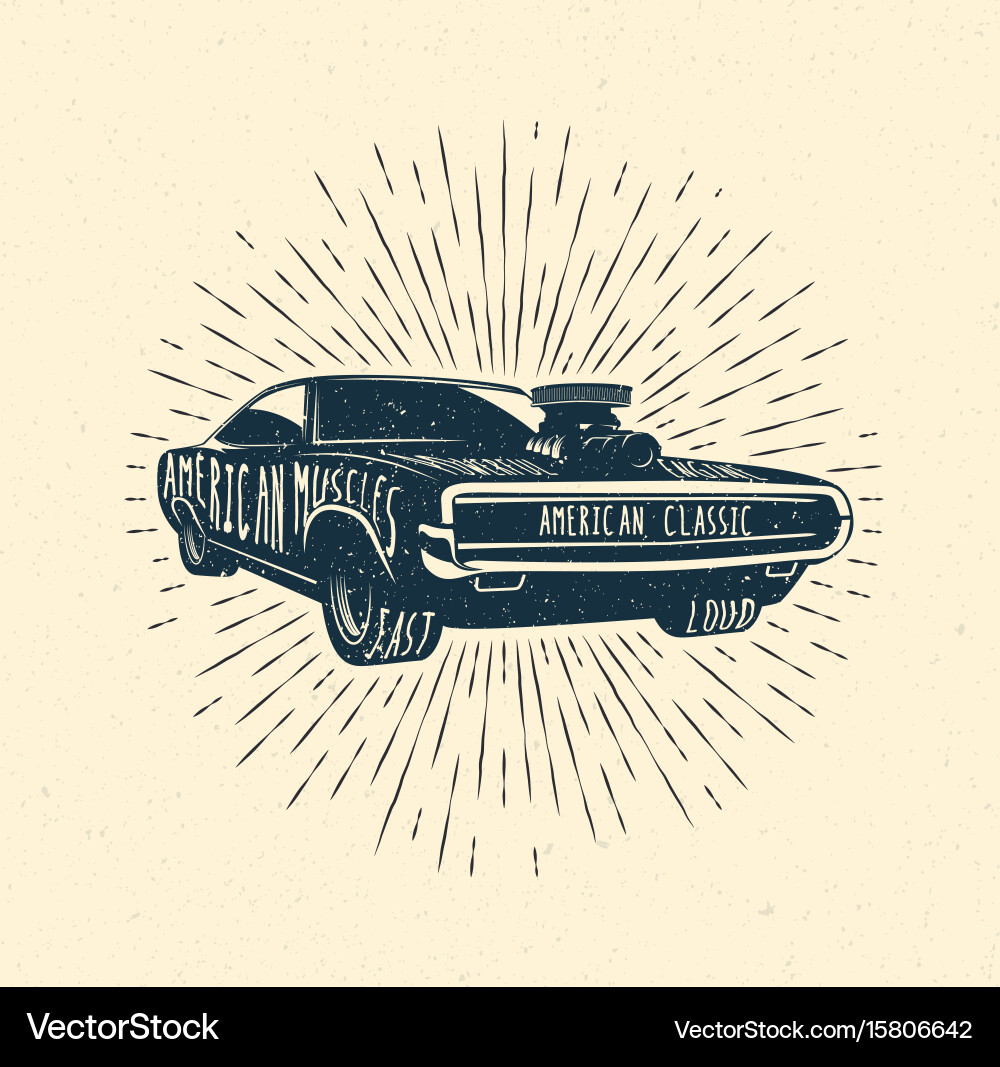 Muscle car vintage styled Royalty Free Vector Image
