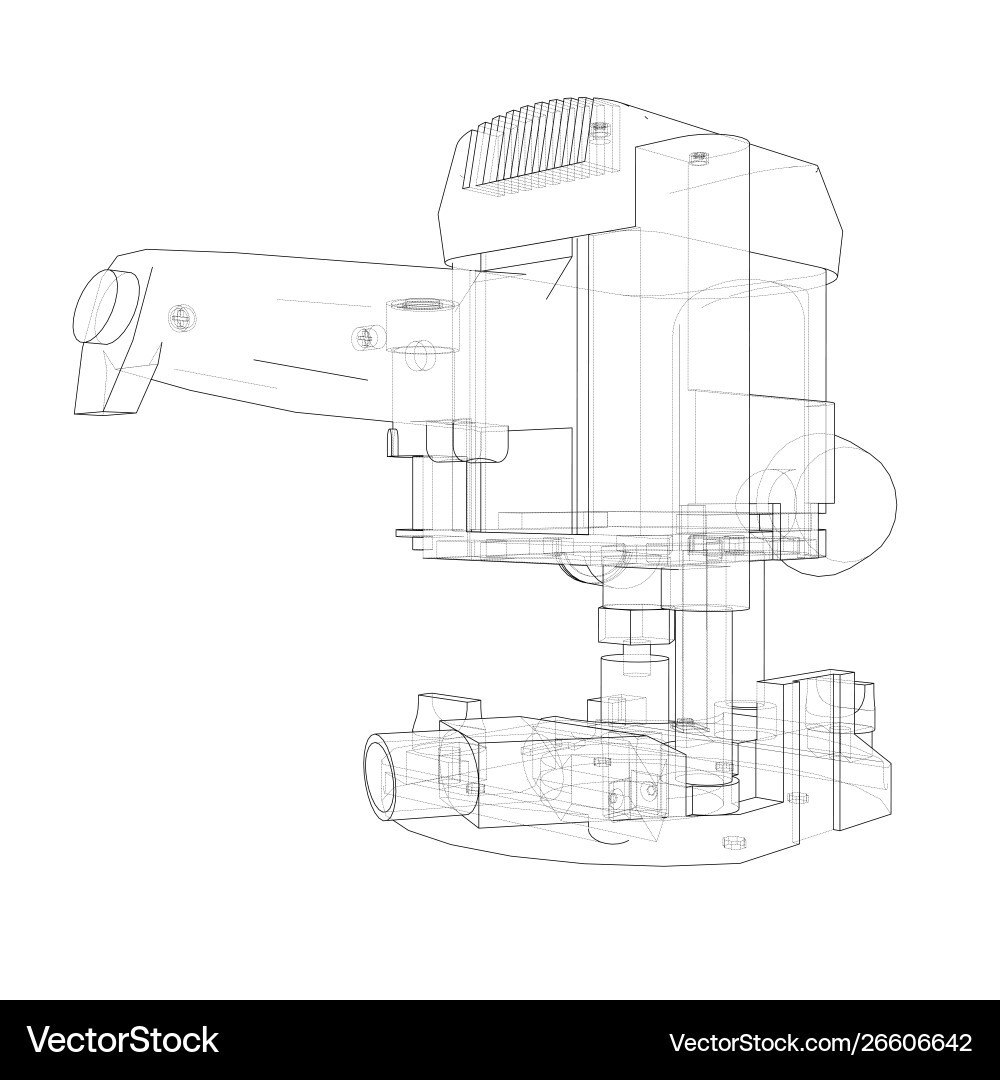 Outline milling machine Royalty Free Vector Image