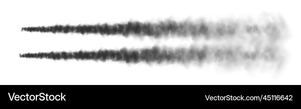 Realistic missile or bullet trace airplane Vector Image