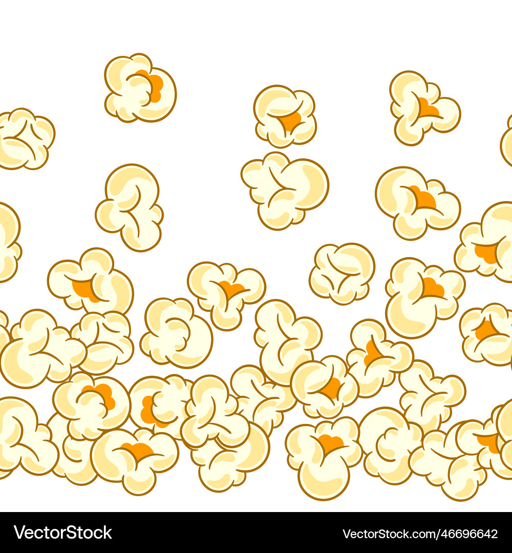 Seamless pattern with popcorn image of snack food Vector Image