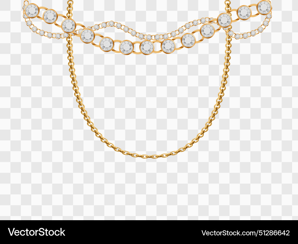 Set of realistic golden chains Royalty Free Vector Image