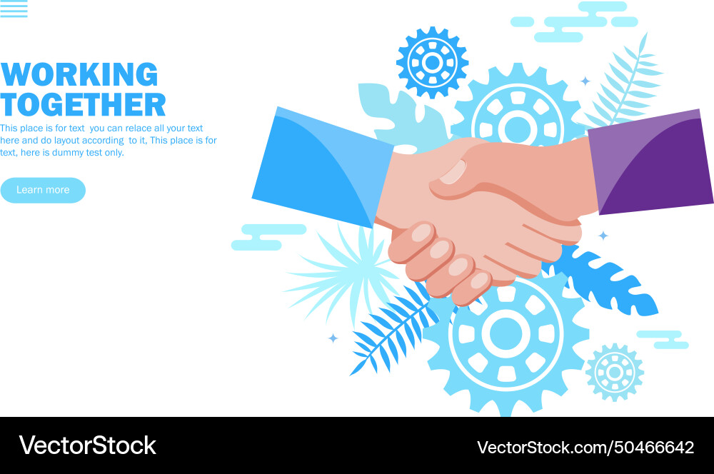 Shake hand congratulation in working process Vector Image