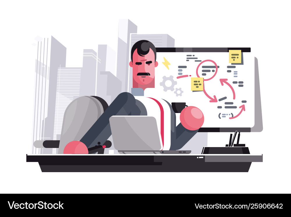 Smart man with mega brain Royalty Free Vector Image