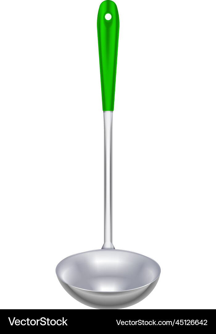 Soup ladle realistic composition Royalty Free Vector Image