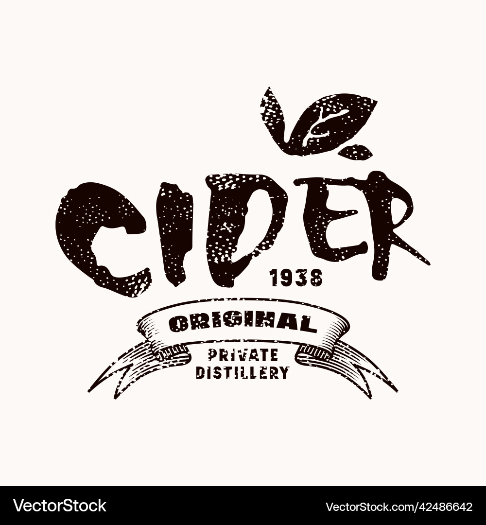 Template emblem for hard cider Royalty Free Vector Image