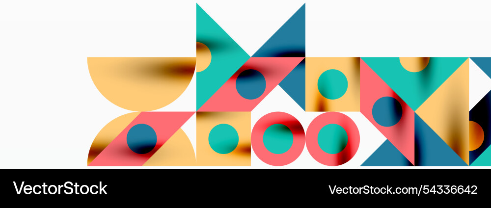 Trendy colorful circles lines arrows triangles Vector Image