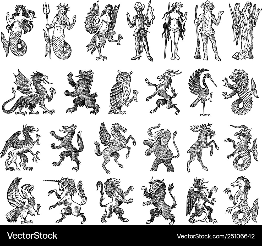 Lion Heraldry Vector Images (over 6,400)