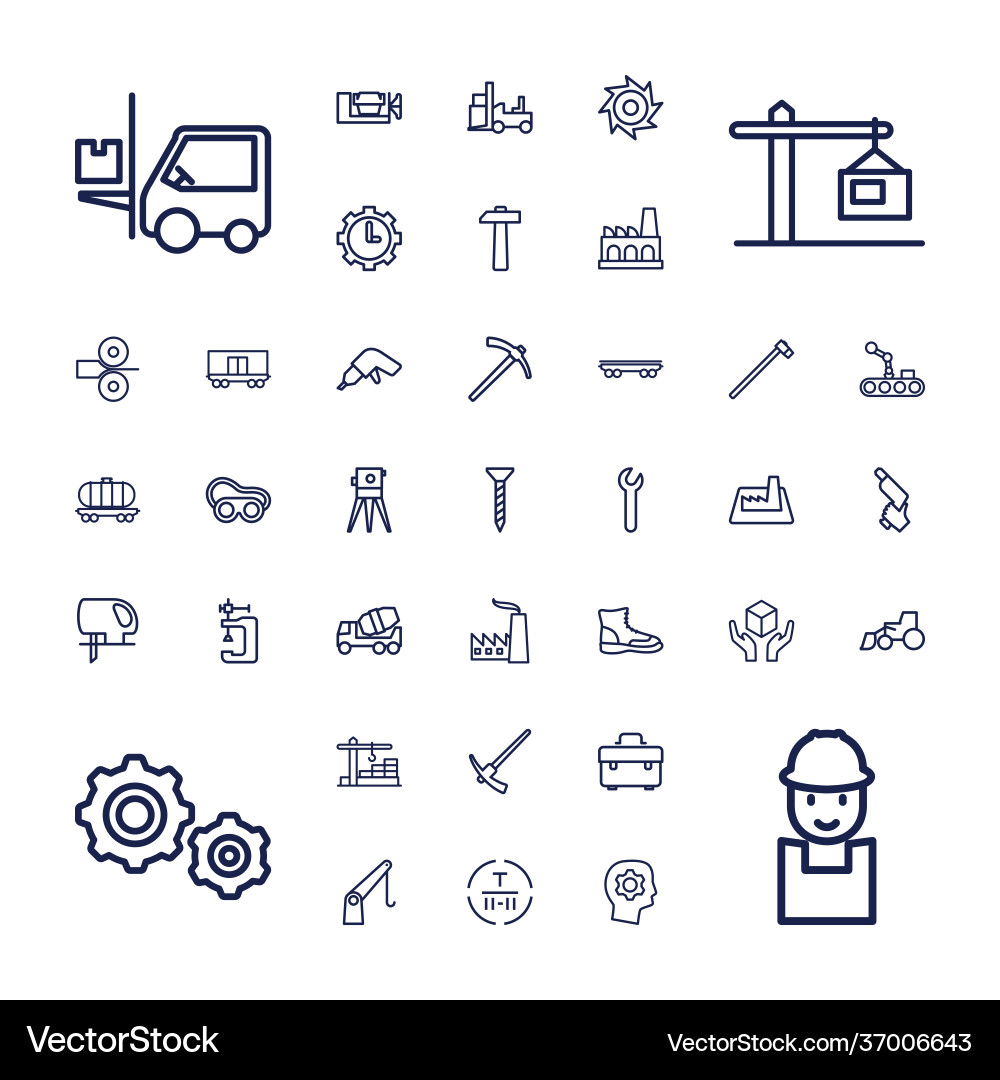 37 industrial icons Royalty Free Vector Image - VectorStock
