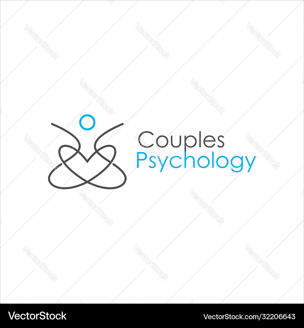 Couples therapy logo psychology Royalty Free Vector Image
