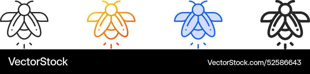 Firefly iconthin linear gradient blue stroke Vector Image