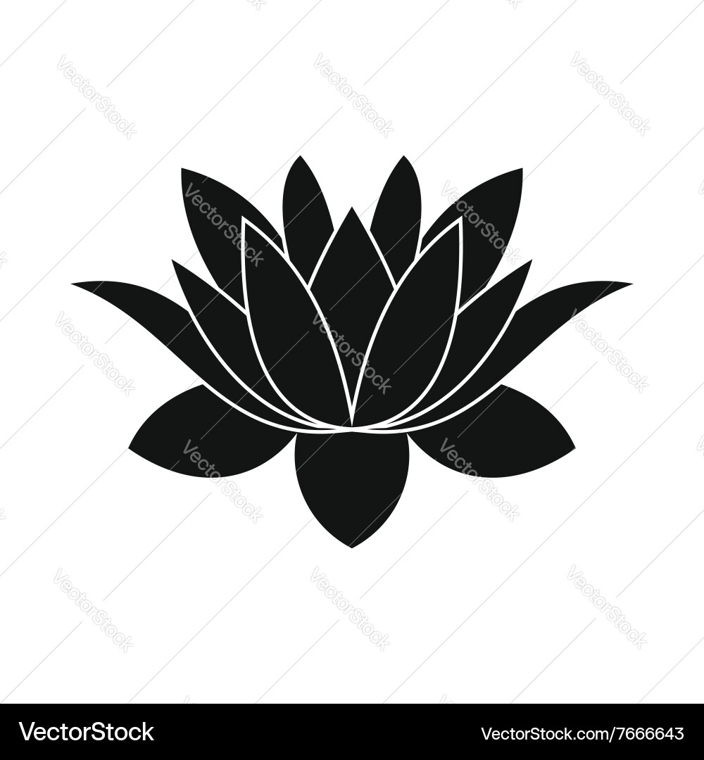 Lotus flower icon simple style Royalty Free Vector Image