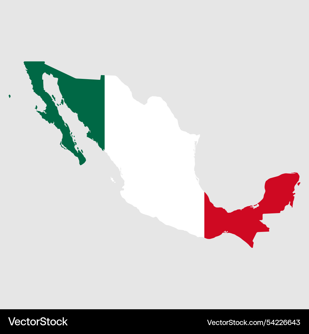 Mexico map symbol shape travel web flat concept Vector Image