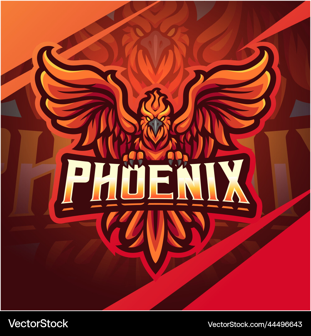 Phoenix Esports Mascot Logo Royalty Free Vector Image