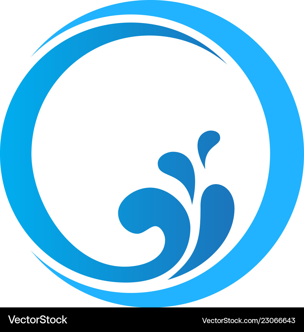 Round abstract wave water logo Royalty Free Vector Image