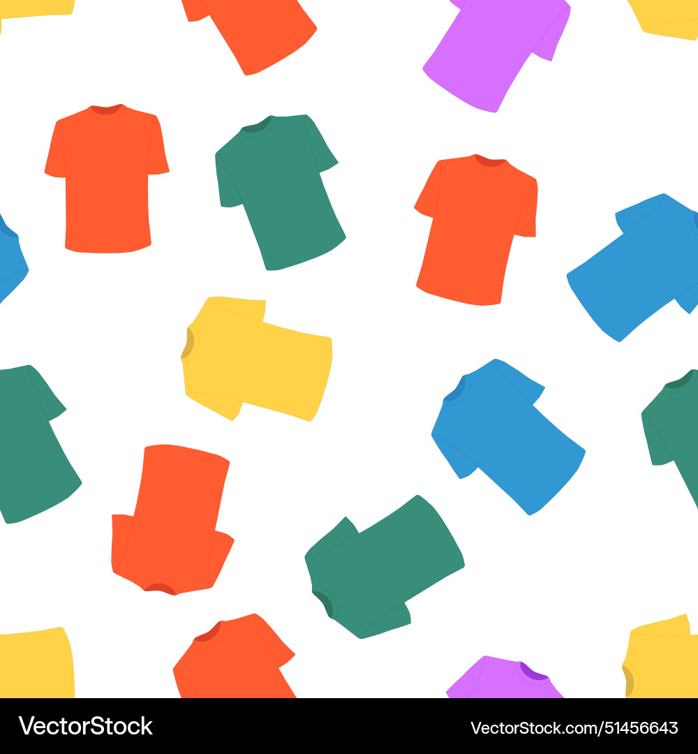 Seamless pattern with colorful t-shirts Royalty Free Vector