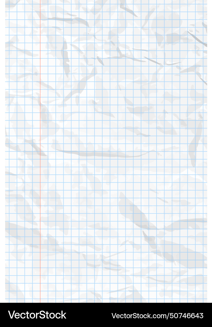 White clean crumpled checkered paper Royalty Free Vector