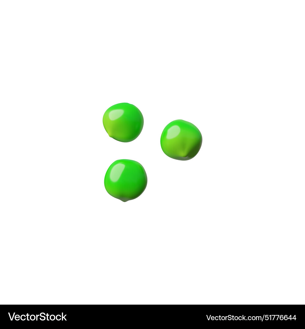 3d green ripe peas Royalty Free Vector Image - VectorStock