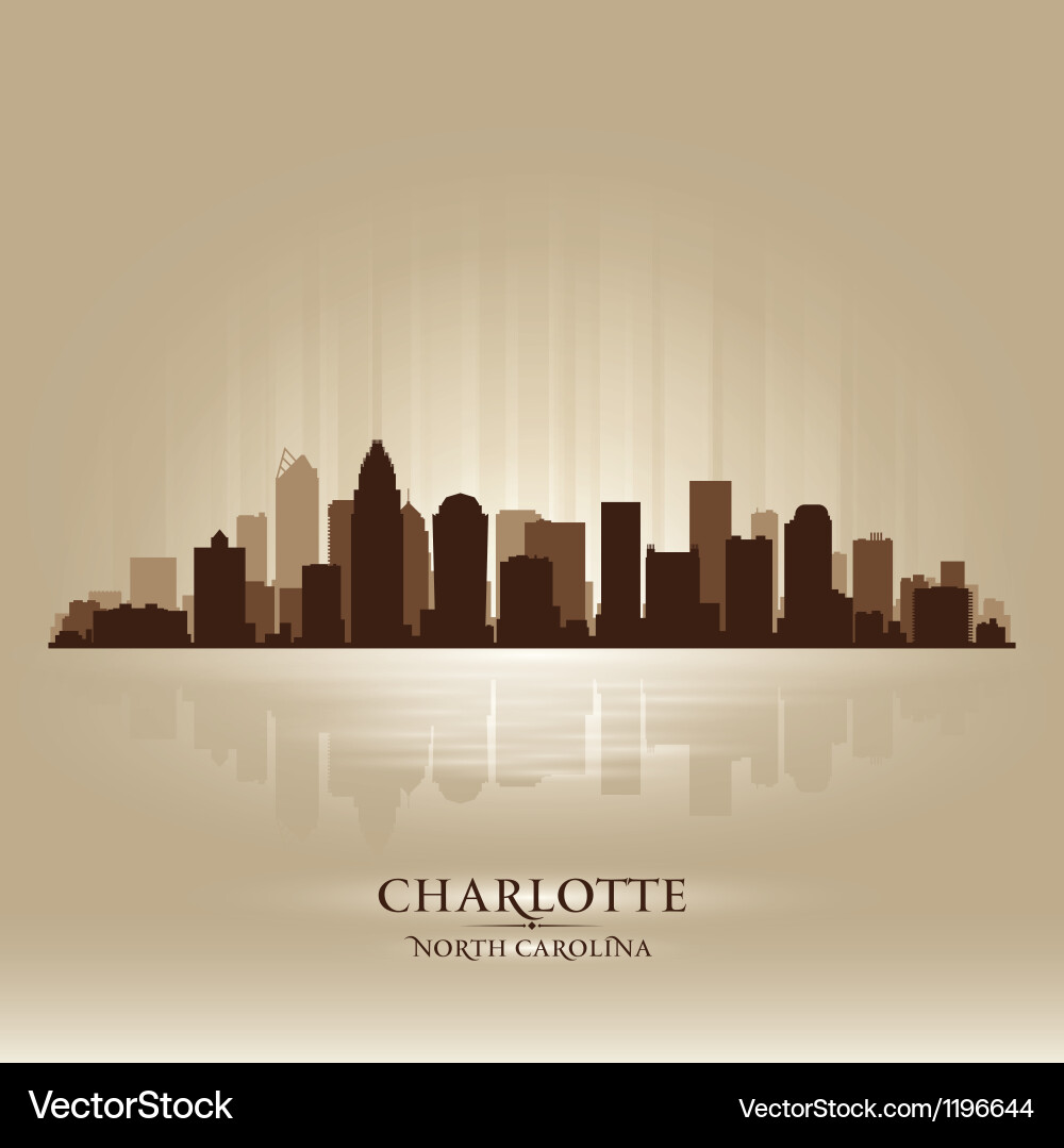 Charlotte Skyline Silhouette Royalty Free Vector Image