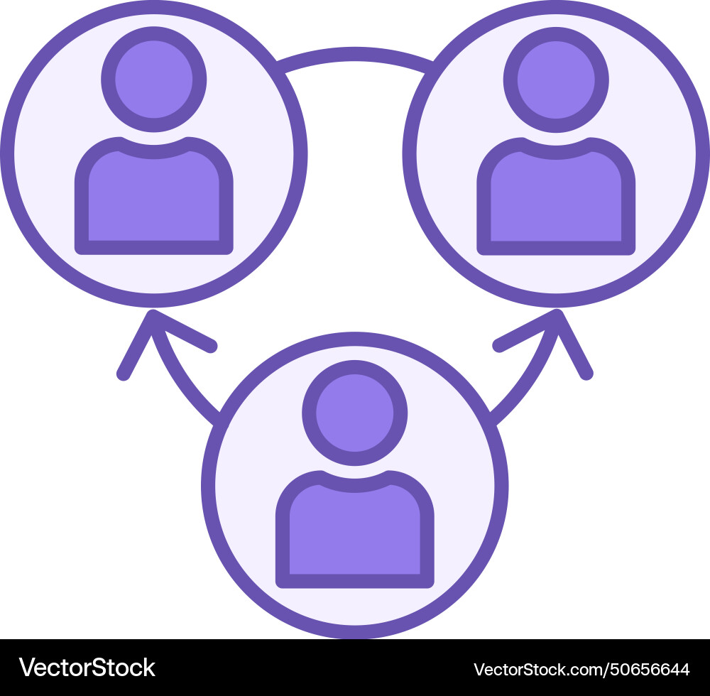 Colored referral icon business Royalty Free Vector Image