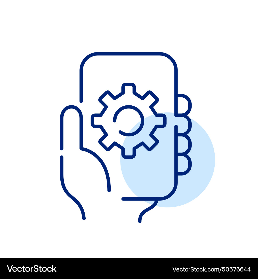 Hand holding a mobile phone integrating Royalty Free Vector