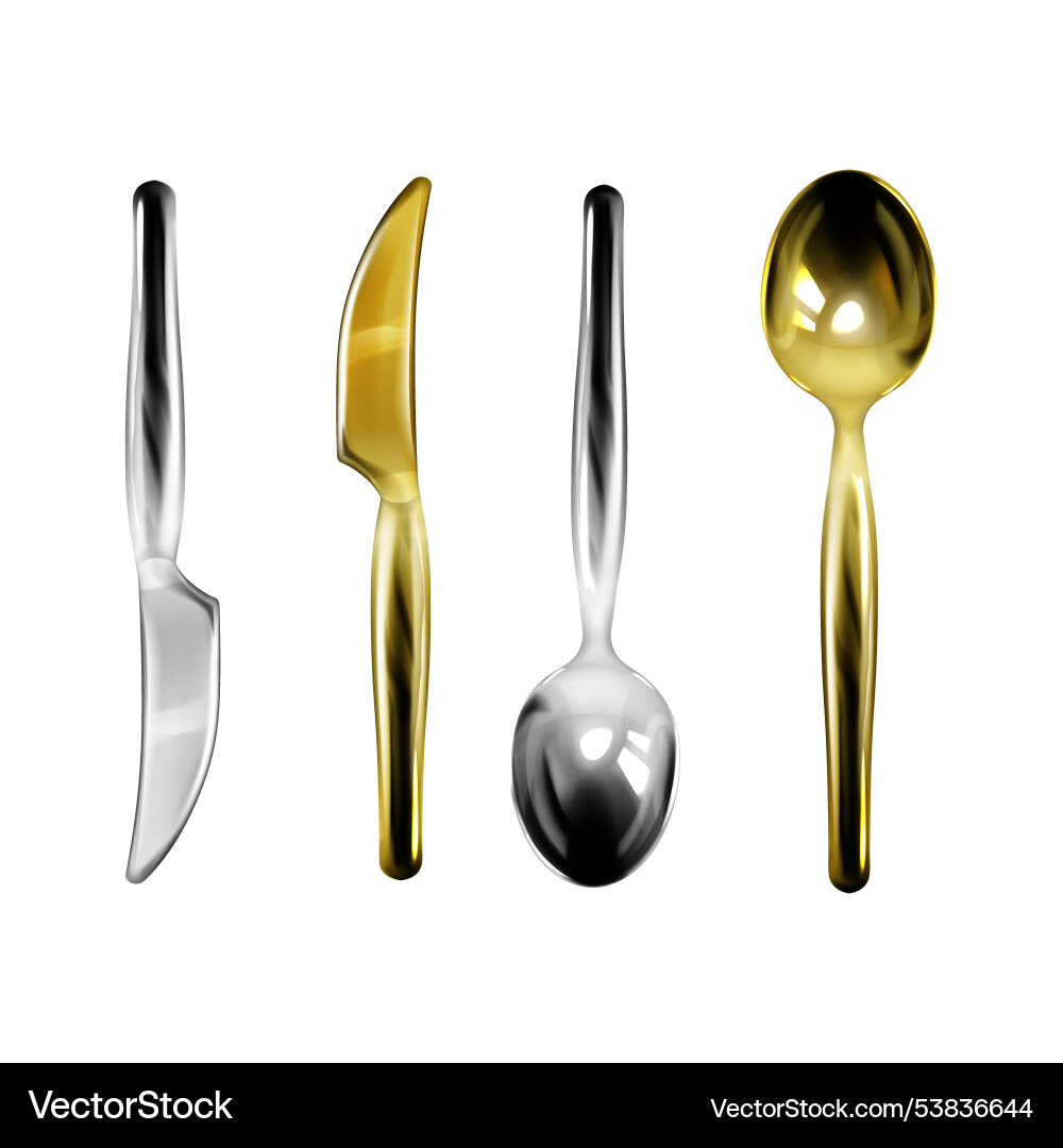 Kitchenware realistic set of art Royalty Free Vector Image