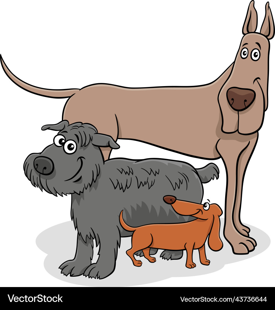 Three different cartoon dogs animal characters Vector Image