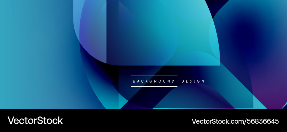 Abstract blue gradients overlap creating dynamic Vector Image