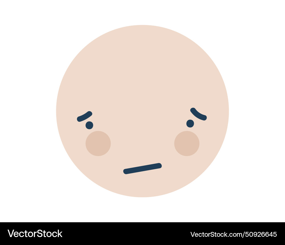 Beige embarrassed round emoji icon object symbol Vector Image