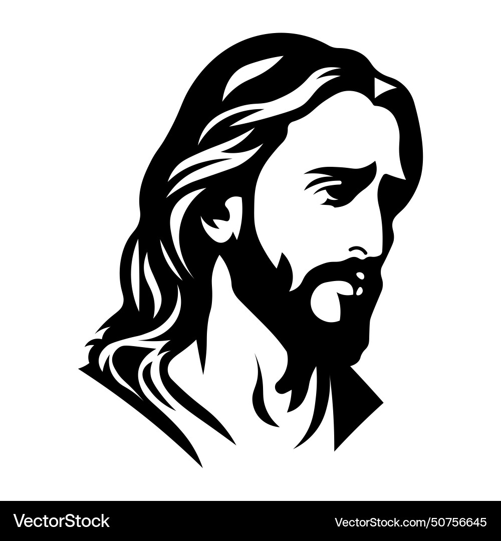 Black jesus icon on white background Royalty Free Vector