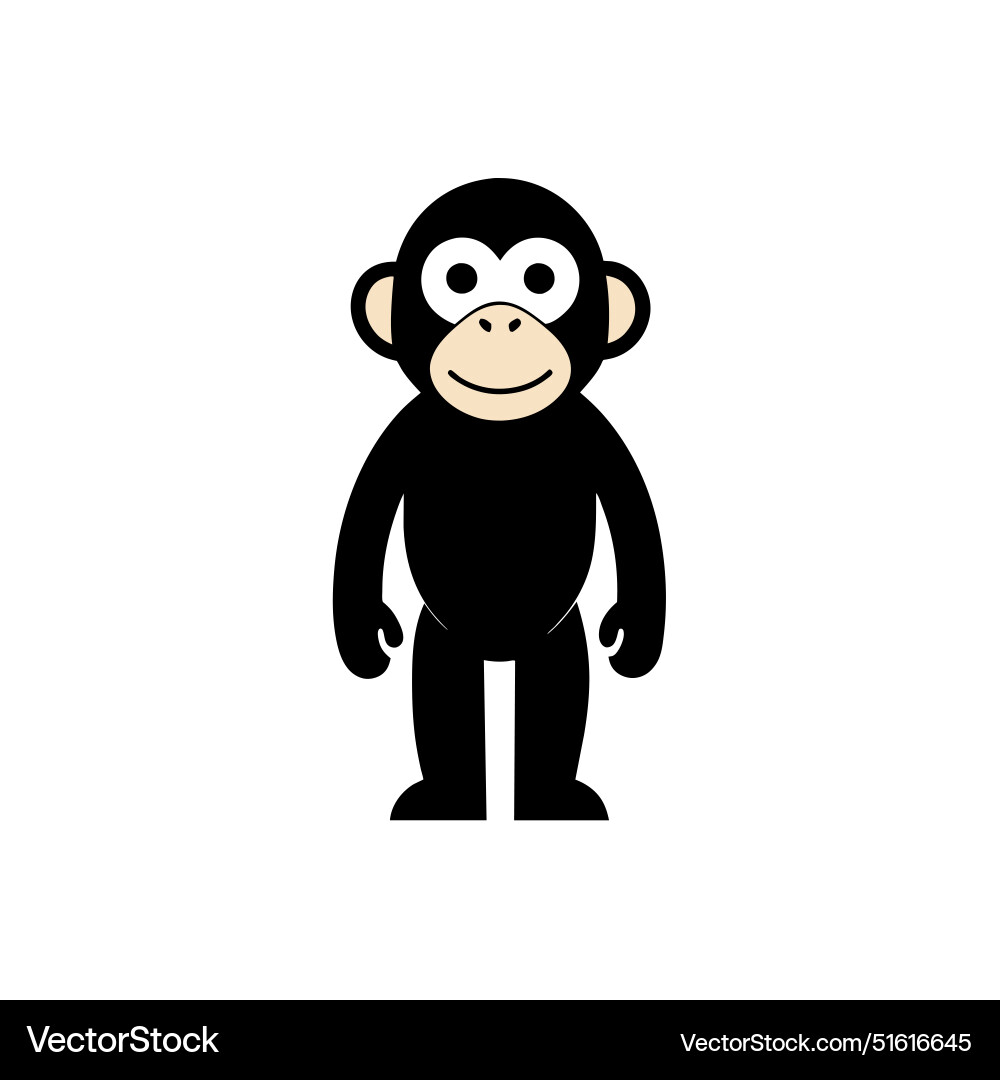 Bonobo monkey stands icon Royalty Free Vector Image