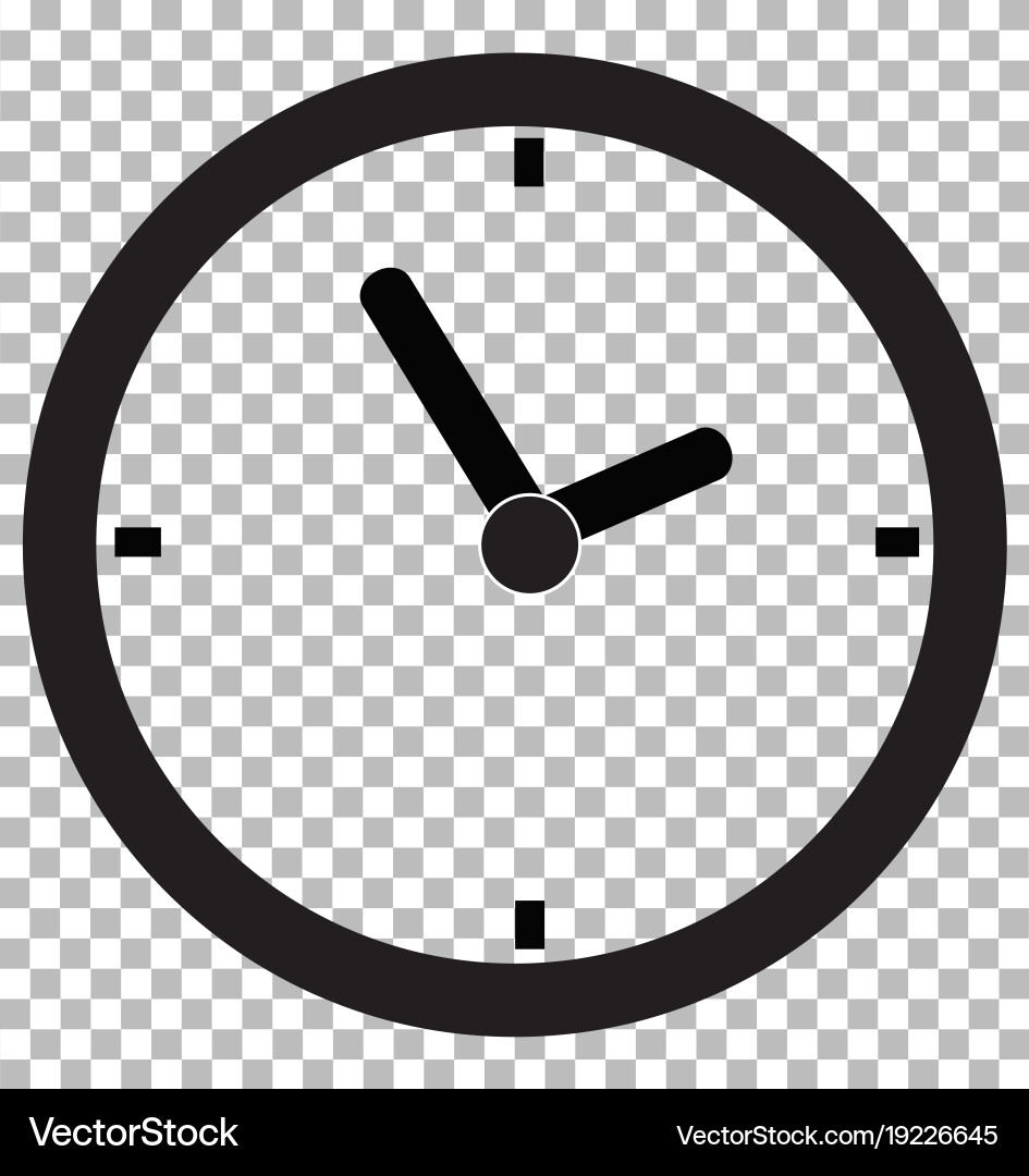 Clock icon transparent background symbol Vector Image